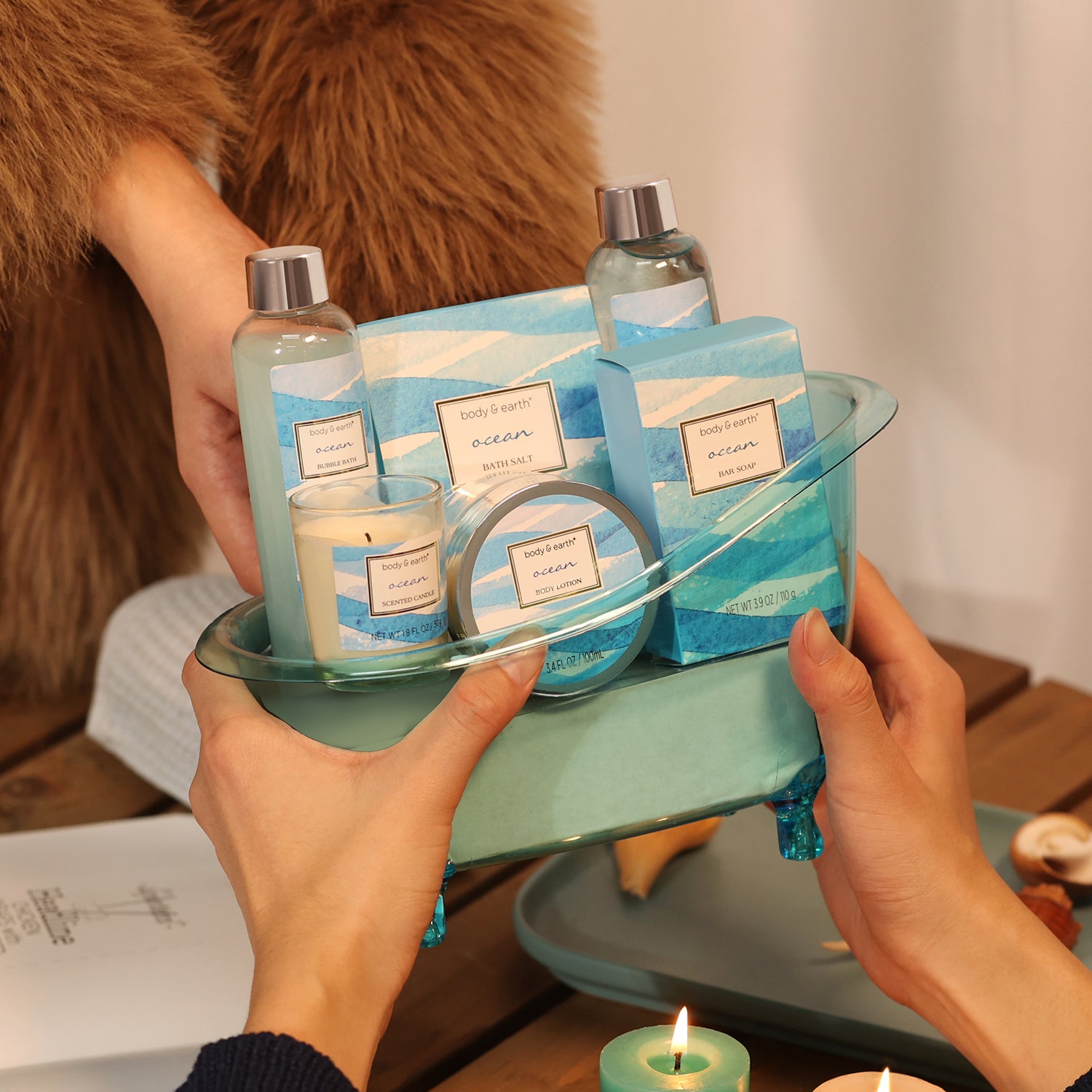 Refreshing Ocean Spa Bathtub Set – Body & Earth Inc